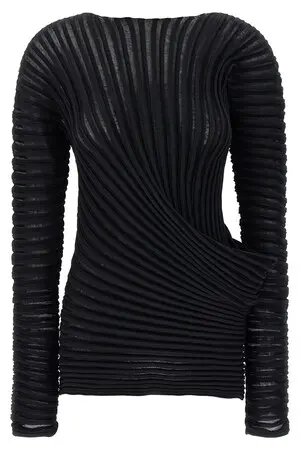 Issey Miyake Stream Pleated Knit Top