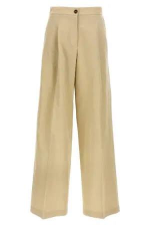 YVES SALOMON Wide Leg Linen Trousers