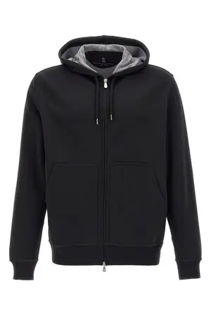 Brunello Cucinelli Cashmere And Silk Blend Zip Hoodie