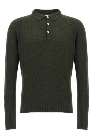 MA'RY'YA Bouclé Cotton Polo Shirt