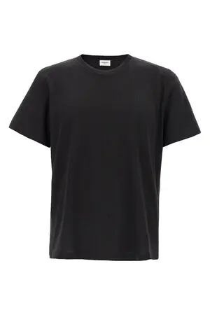 Saint Laurent Cassandre' Embroidery T-shirt - Black