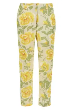 Kenzo Peonies Jacquard Cropped Trousers - Multi