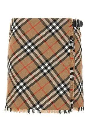 Burberry Check Wool-blend Kilt Skirt - Multi