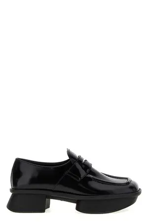 Prada Equal Shiny Leather Loafers - Black