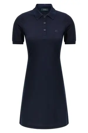 COURREGES Piqué Polo Dress - Blue