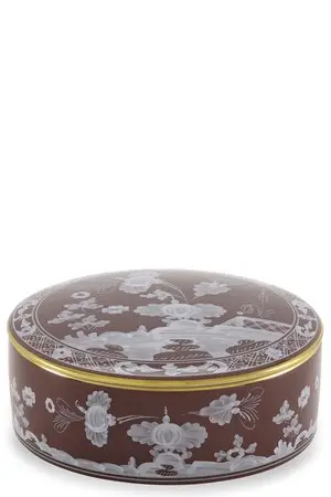 GINORI 1735 Storage Box 'oriente Italiano' ⌀ 13.2 Cm - Brown