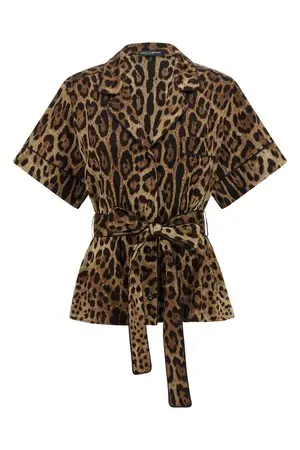 Dolce & Gabbana Animal Print Silk Shirt