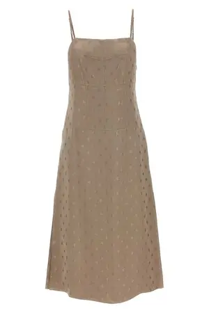 Fendi Satin Midi Dress - Gray