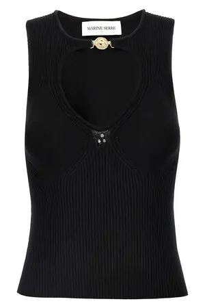 MARINE SERRE Moon Jewelry Knit Open Neck' Top