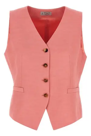 Alberto Biani Linen Viscose Vest - Pink