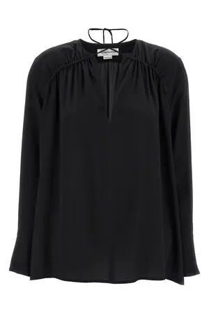 Victoria Beckham Gather Detail Tie Silk Blouse