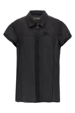 Khaite Keefe Silk Organza Shirt - Black