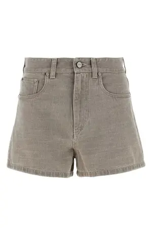 Fendi Stamp 1925 Cotton Denim Shorts - Beige