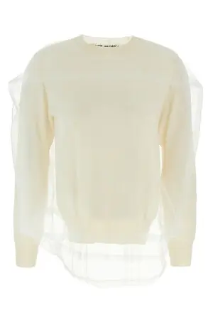 Comme Des Garçons Tulle Sweater - White