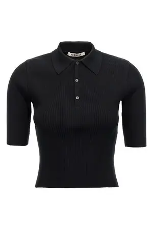 Auralee Ribbed Polo Shirt