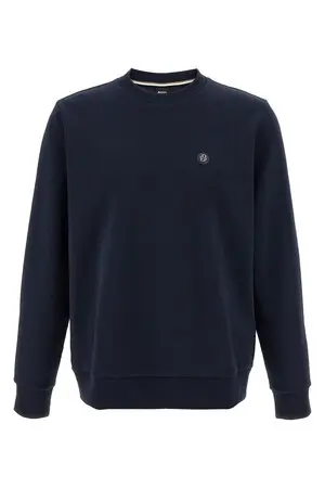 Hugo Boss Cotton Blend Logo Sweatshirt - Blue