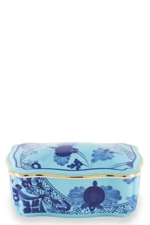 GINORI 1735 'oriente Italiano' Large Storage Box Light Blue