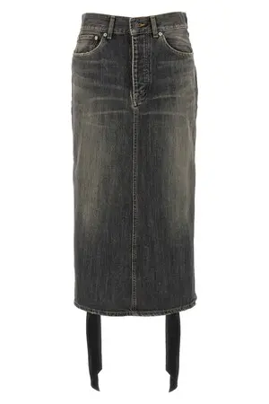 Balenciaga Lace Up Denim Skirt