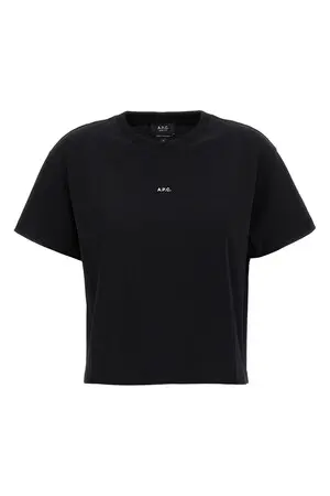 A.p.c. Boxy Micro Logo' T-shirt - White/black