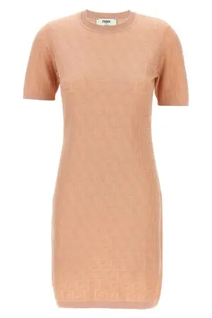 Fendi Ff Cotton Dress - Pink