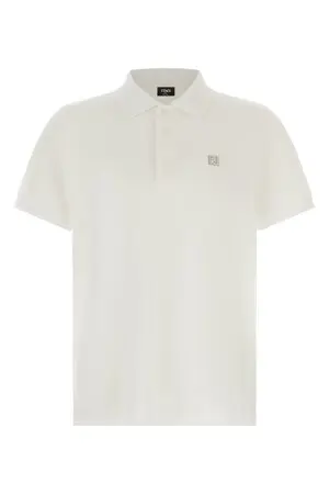 Fendi Ff Metallic Logo Polo Shirt - White