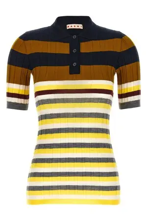 Marni Ribbed Wool Polo Shirt