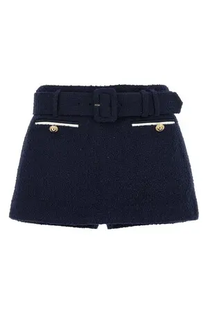 SELF-PORTRAIT Bouclé Wool Skort