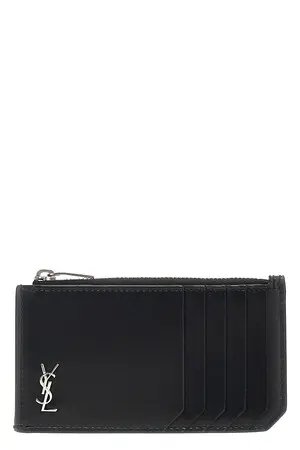 Saint Laurent Tiny Monogram' Cardholder - Black