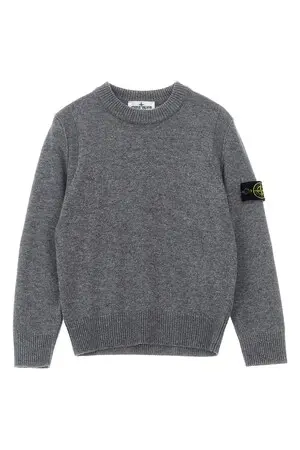 Stone Island Logo Badge Sweater - Gray