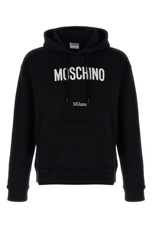 Moschino Logo Print Hoodie - Black