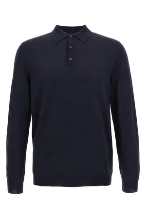 ZANONE Virgin Wool Polo Shirt - Blue
