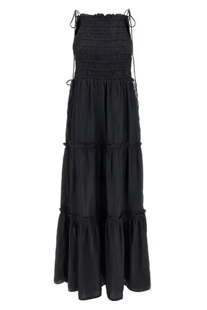 GANNI Black Smock Tie' Dress - Gray