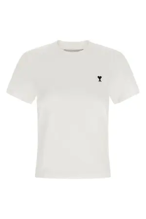 AMI Paris De Coeur Cropped T-shirt - White/black