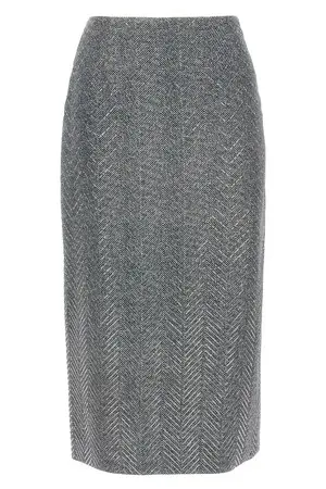 Ermanno Scervino Rhinestone Skirt - Gray