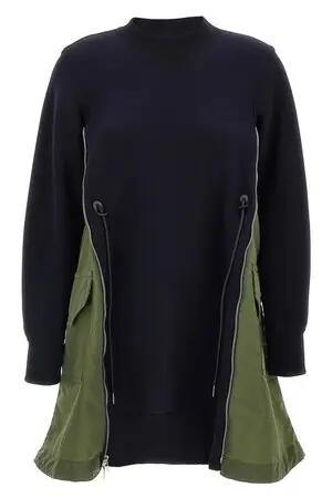 Sacai Sponge Cotton Blend Mini Dress