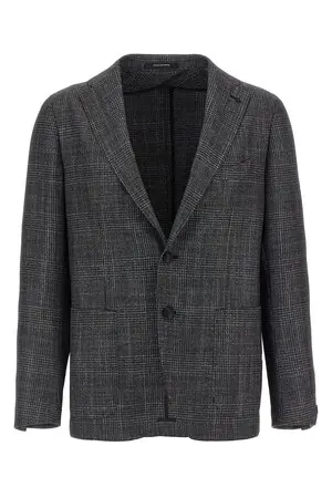 Tagliatore Check Patterned Blazer - Gray