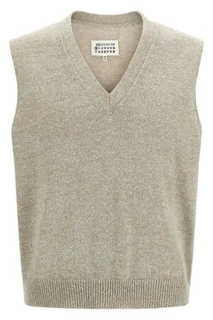 MAISON MARGIELA Bouclé Knit Vest - Beige
