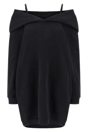 MAISON MARGIELA Off-shoulder Hooded Dress - Black
