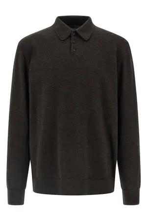 MAISON MARGIELA Suede Patch Polo Shirt - Brown