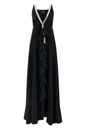 GIOVANNI BEDIN Ruffled V-neck Maxi Dress