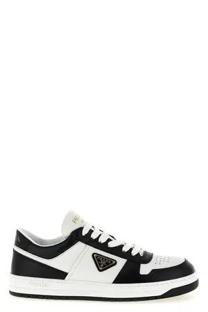 Prada Downtown Leather Sneakers - White/black