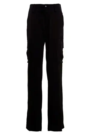 David Koma Satin Cargo Pants - Black