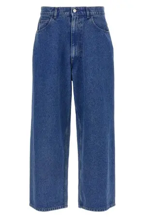 Marni Cotton Denim Patch Jeans - Blue