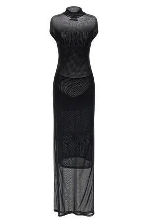JEAN PAUL GAULTIER Flocked Mesh Long Dress