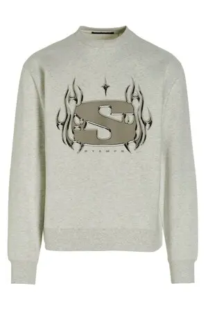 STAMPD Chrome Flame Cotton Blend Sweatshirt - Gray