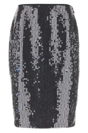 ROTATE BY BIRGER CHRISTENSEN Net Sequin Midi Skirt - Gray