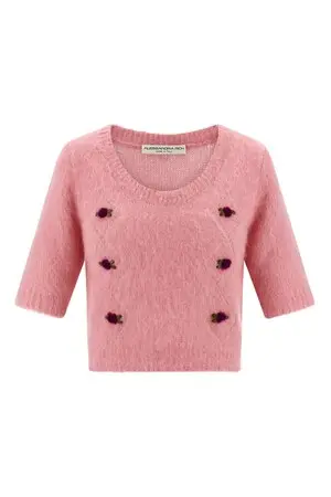 Alessandra Rich Carded Mohair Sweater