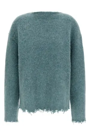 JIL SANDER Fringed Wool Sweater - Light Blue