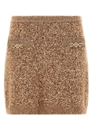 Versace Mouline Cashmere Blend Knit Mini Skirt