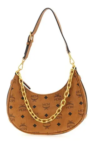 Mcm Aren Crescent Hobo Shoulder Bag